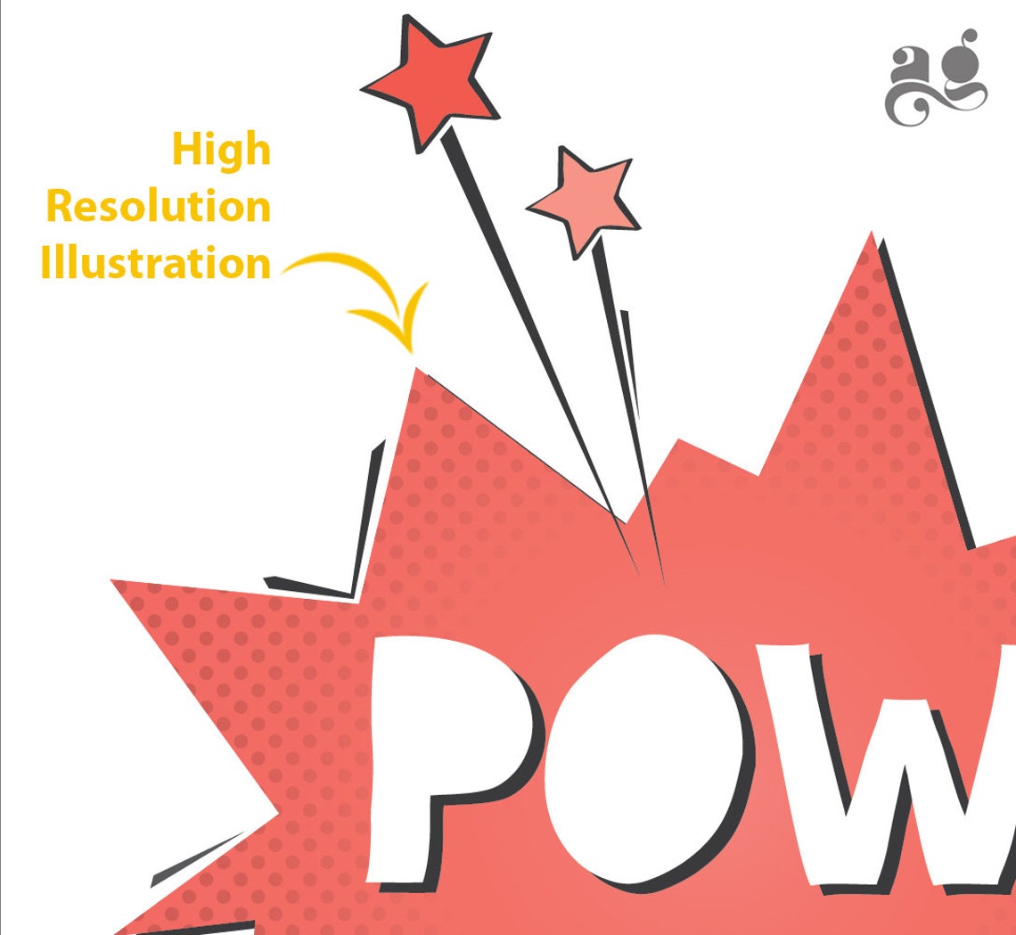 Pow Comic Book Poster Printable Comic Book Sign Superhero - Etsy India