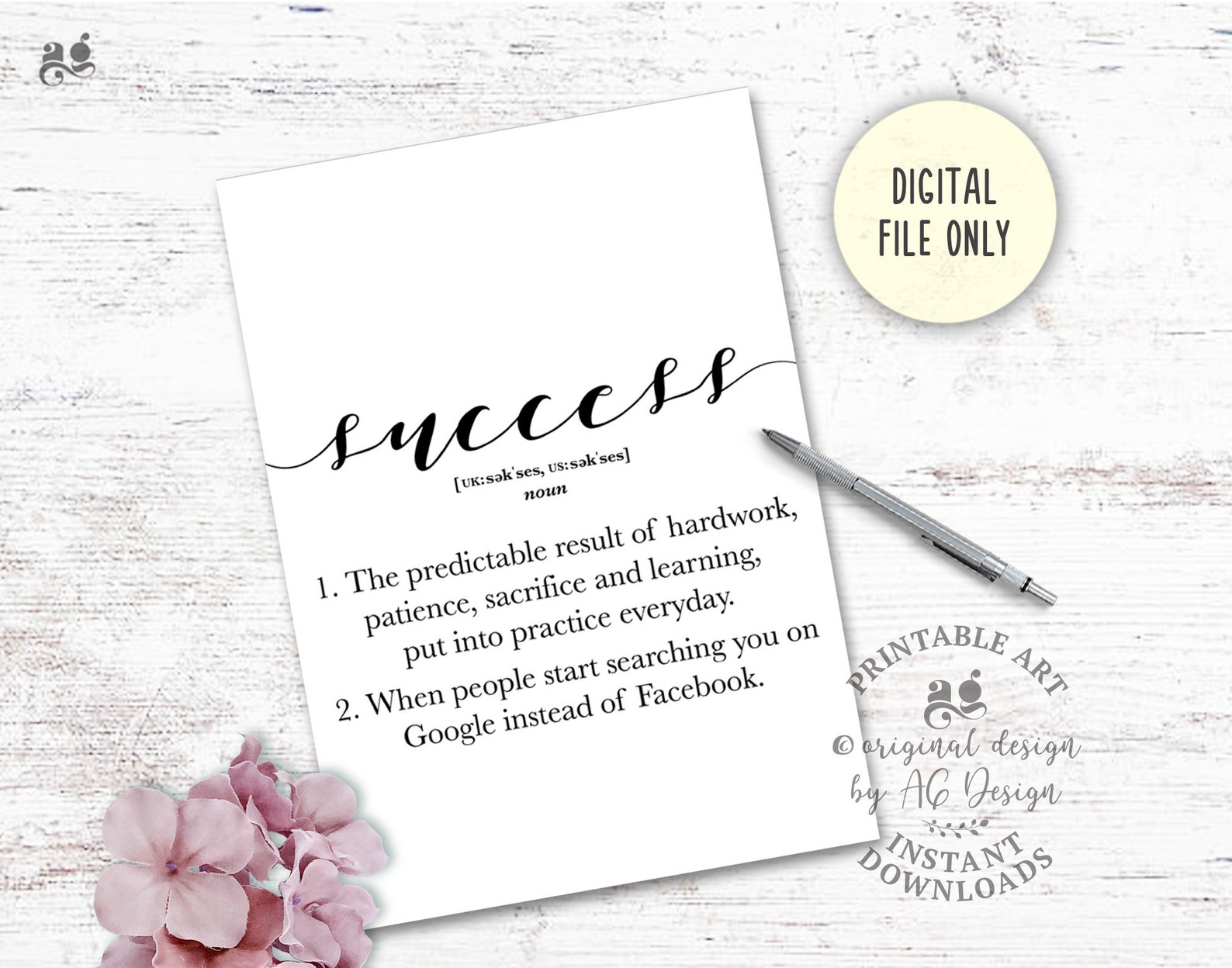 Success Printable Business Success Quotes Success Sign - Etsy