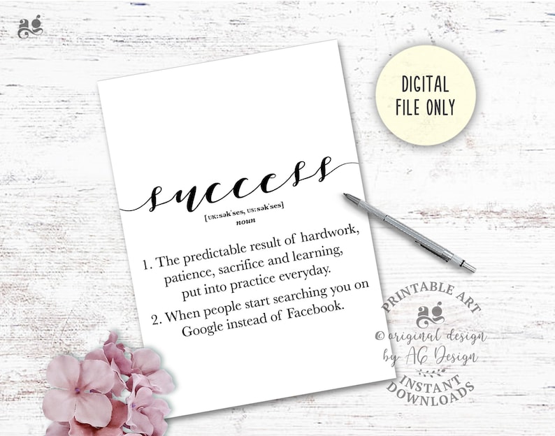 Success Printable Business Success Quotes Success Sign - Etsy
