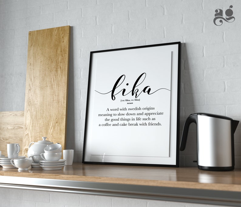 Fika Poster Fika Definition Printable Coffee Poster Swedish - Etsy