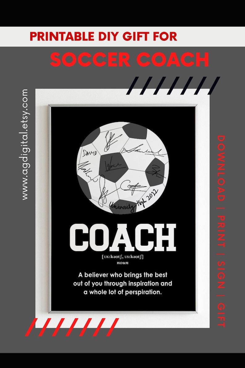 Soccer Coach Gift Football Coach Gift Coach Printable DIY - Etsy