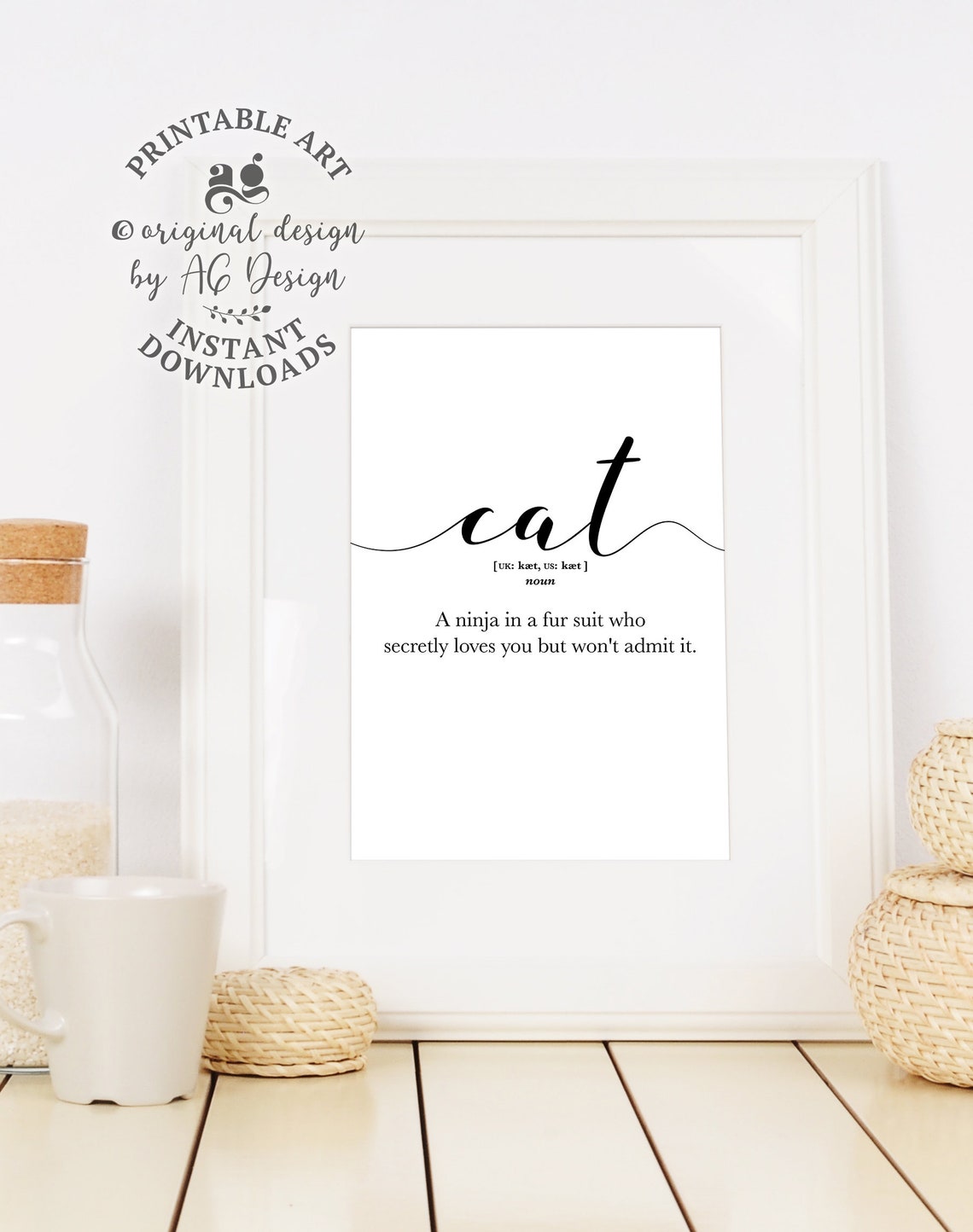 Cat Printables Cat Definition Print Cat Lover Presents - Etsy