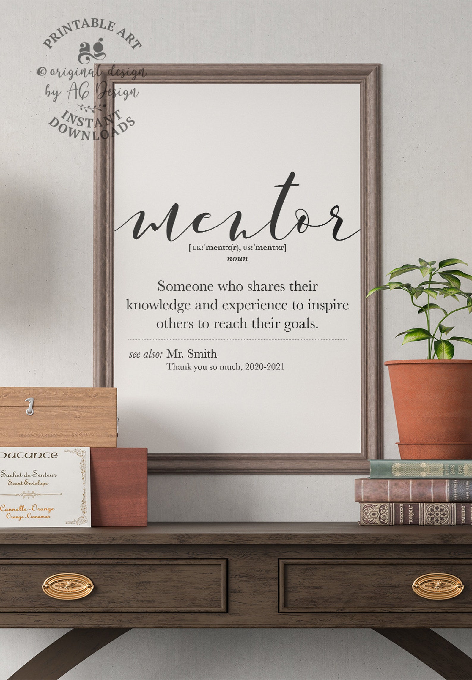 Personalized Mentor Gift, Christmas Professor Gift, Teacher ...