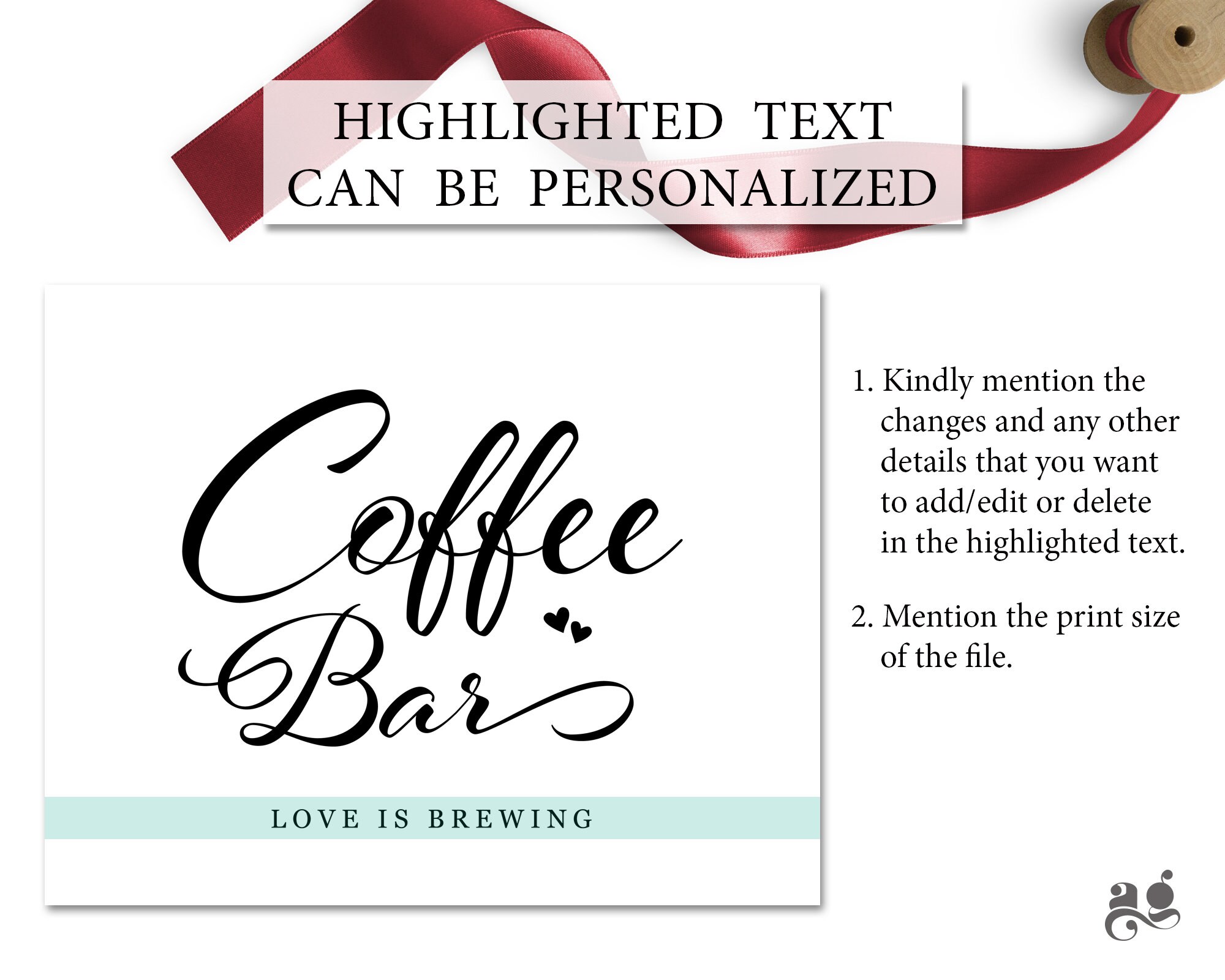 Coffee Bar Sign Printable Wedding Signs Coffee Bar Party - Etsy