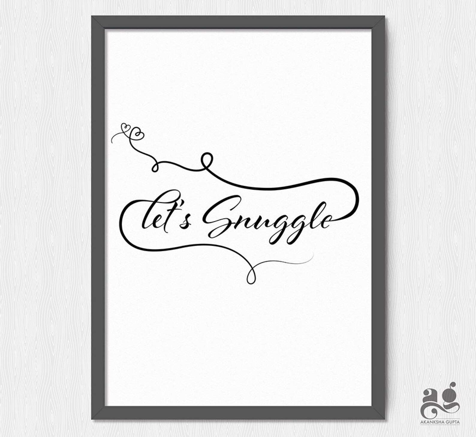 Buy Let's Snuggle Print, Romantic Vday Gift for Husband From Wife ...