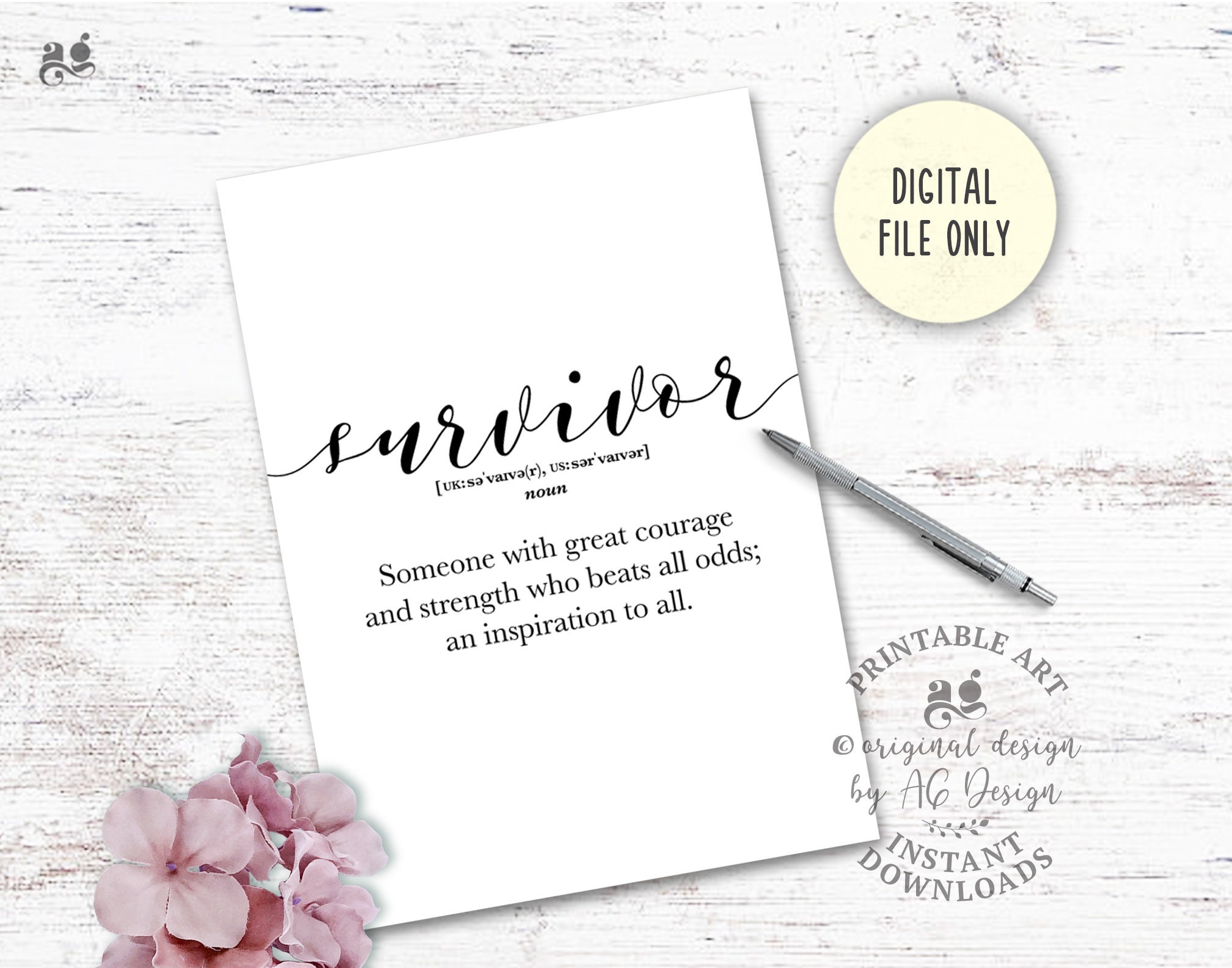 Survivor Definition Printable, Cancer Survivor Surgery Present, Warrior ...