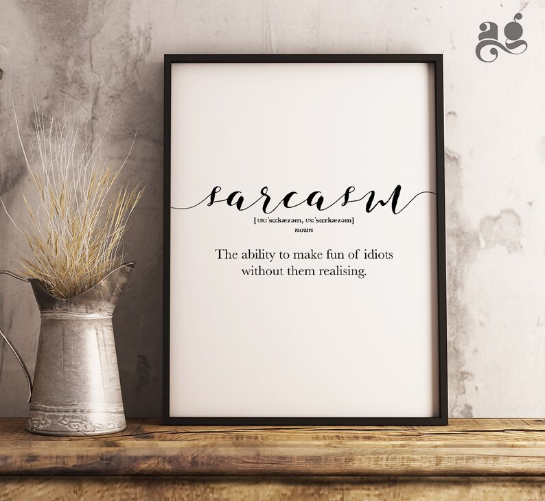 Funny Word Definition Print Sarcasm Definition Poster Wall - Etsy India