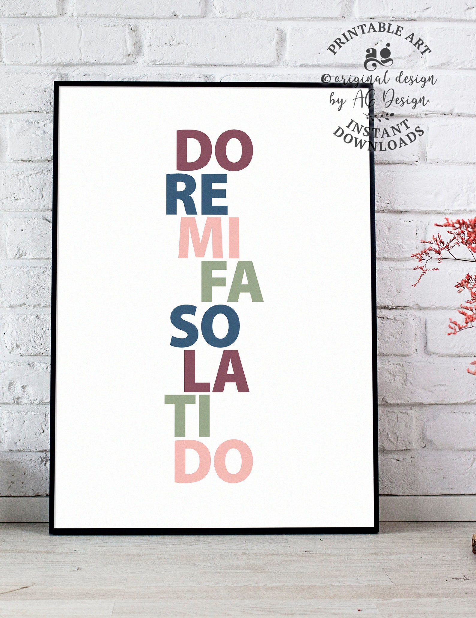 The Sound of Music Do Re Mi Prints, Color Options Set of 2, Music ...