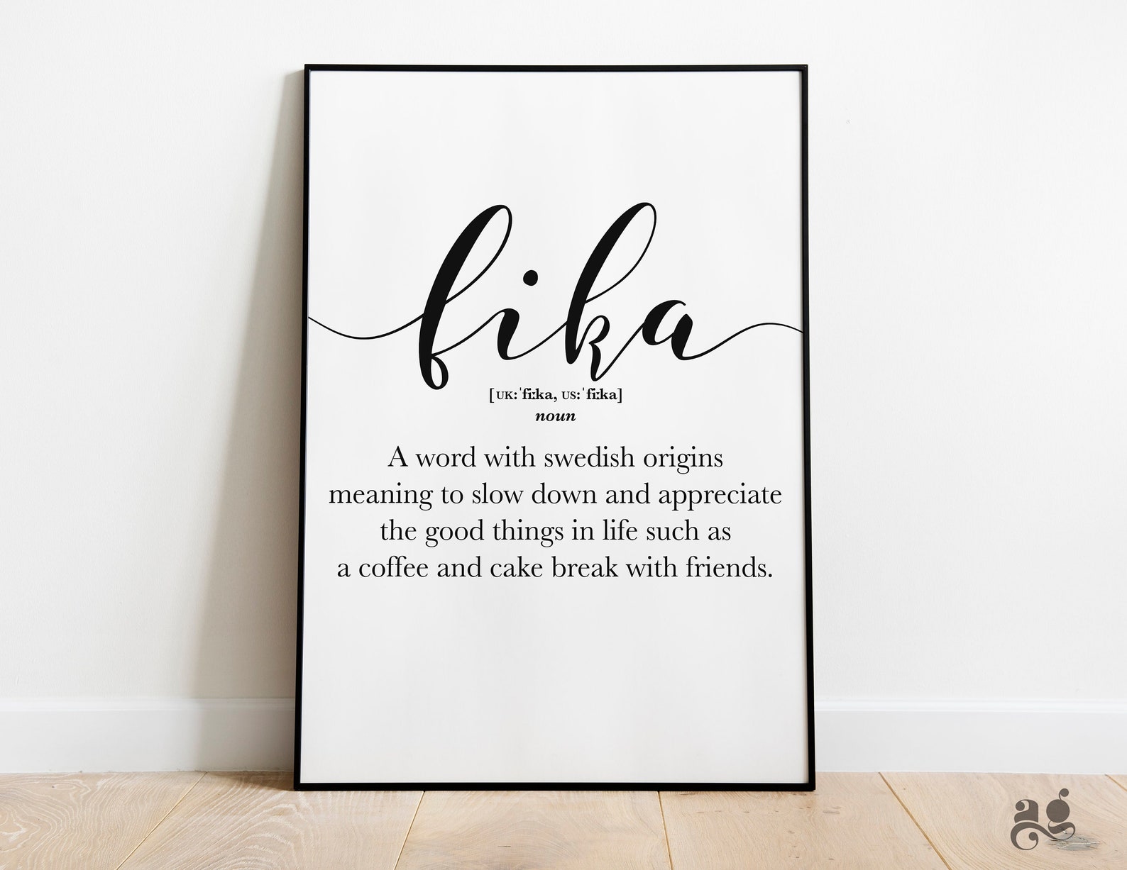 Fika Poster, Fika Definition Printable, Coffee Poster, Swedish Quote ...