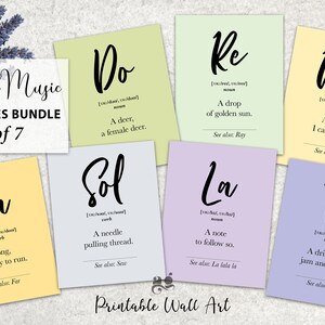 Do Re Mi Prints, Sound of Music Poster Set of 7, Music Studio Decor ...