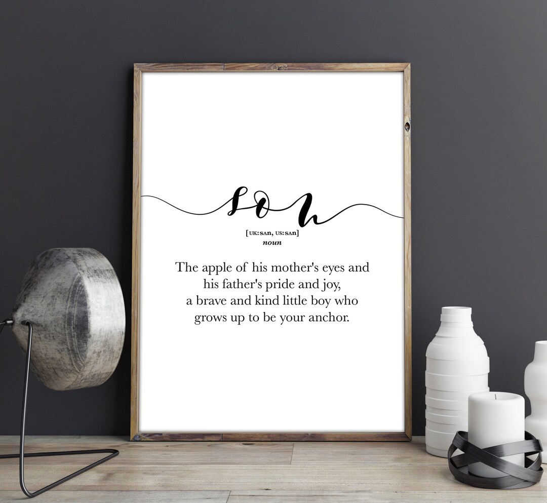 Son Definition Print, Family Printables, Father and Son Gifts, Son ...