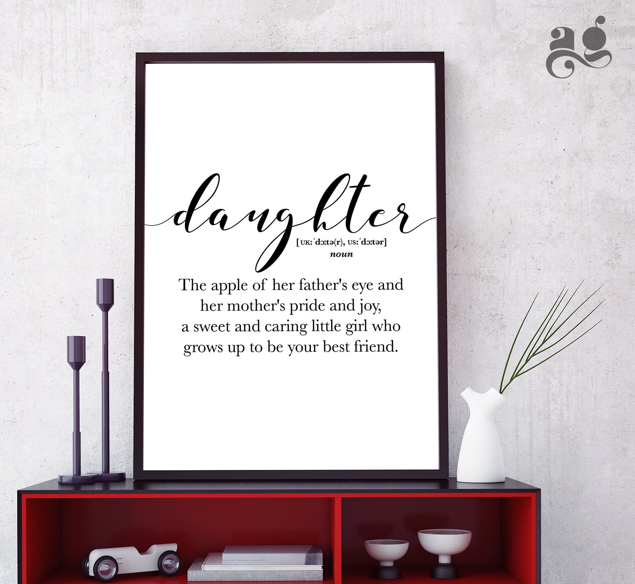 Daughter Definition Digital Download Daughter Quote Wall Art - Etsy