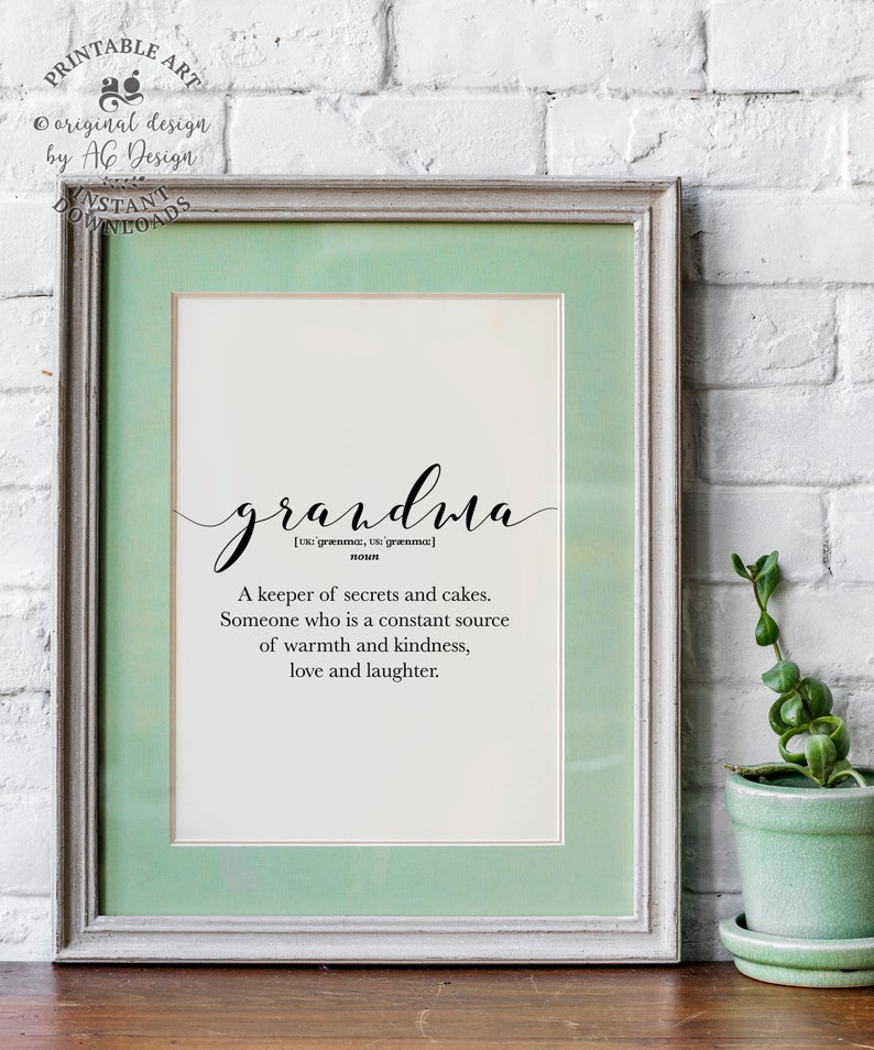 Grandma Gifts, Grandmother Definition Prints, Funny Word Definition ...