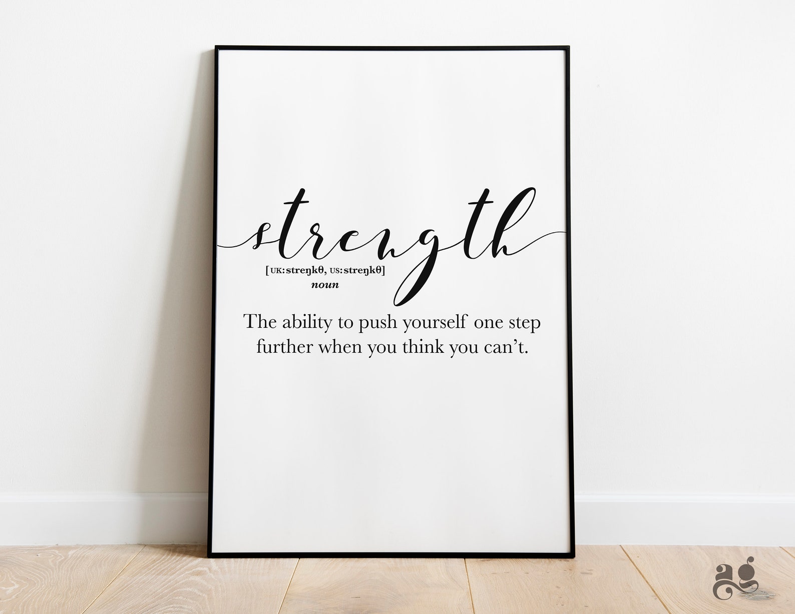Strength Definition Print, Strength Quotes, Dictionary Art Print ...