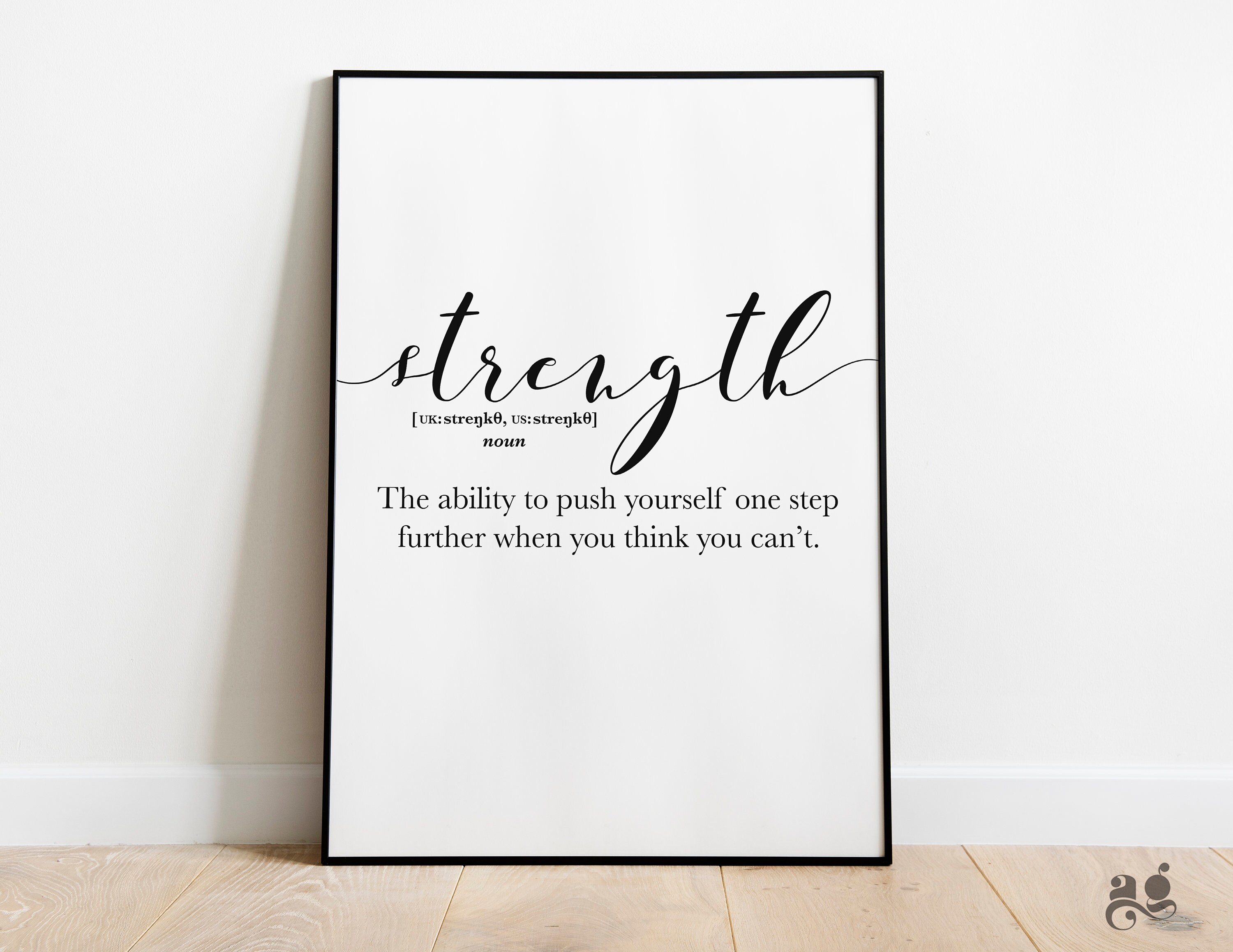 Strength Definition Print, Strength Quotes, Dictionary Art Print ...