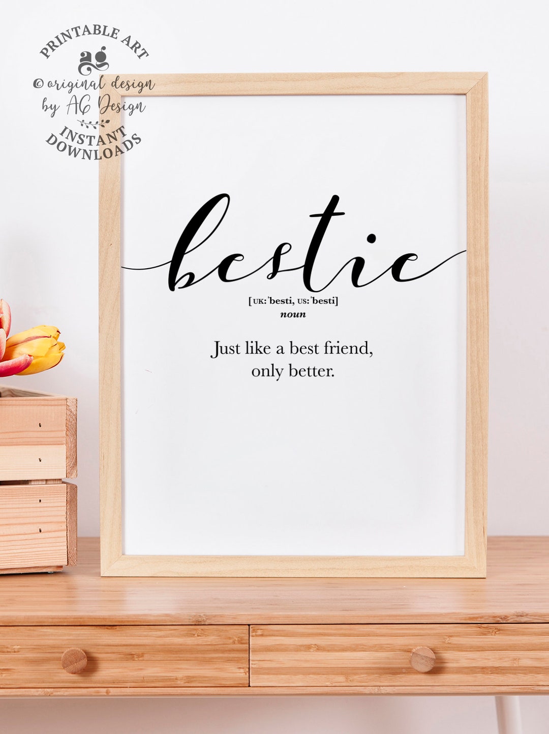 Printable Bestie Definition Work Bestie Gifts Best Friend - Etsy