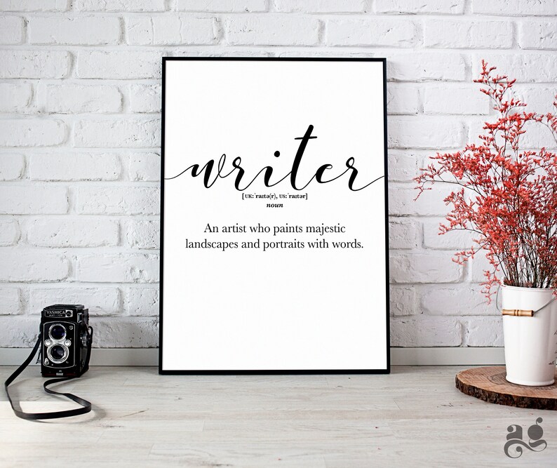 Writer Definition Prints, Printable Gifts for Writers, Home Office Wall ...