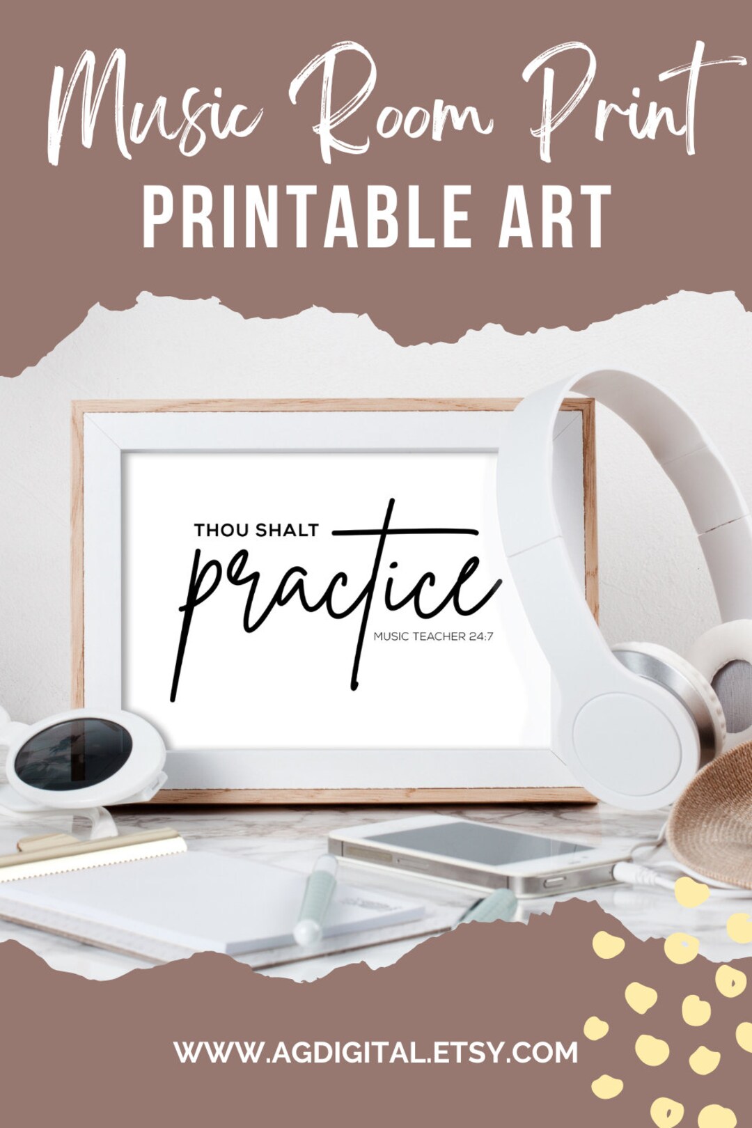 Practice 24:7, Music Teacher Appreciation Gift, Printable Music Studio ...