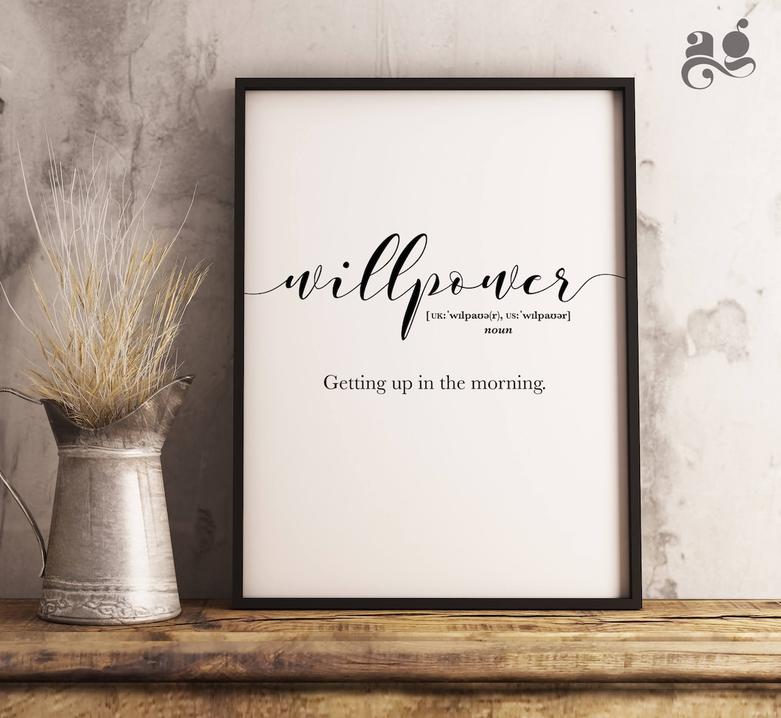 Buy Funny Word Definition Poster Willpower Definition Printable Online ...