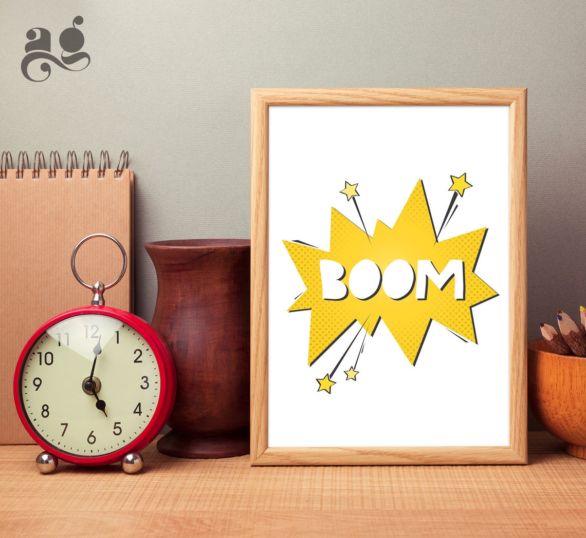 Buy Boom Comic Book Decor Printable Boom Sign Superhero Party Online in ...