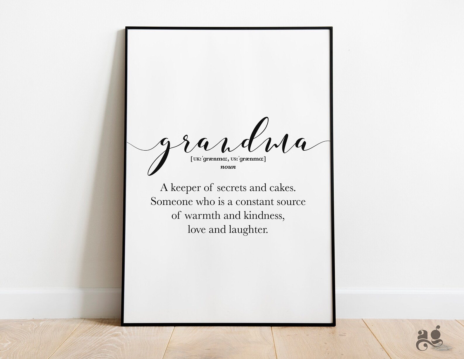 Grandma Gifts, Grandmother Definition Prints, Funny Word Definition ...
