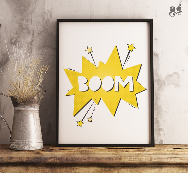 Buy Boom Comic Book Decor Printable Boom Sign Superhero Party Online in ...