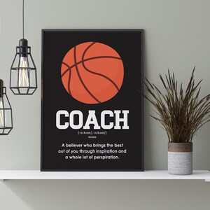 Basketball Poster, Basketball Team Sign Gift, Coach Appreciation Thank ...