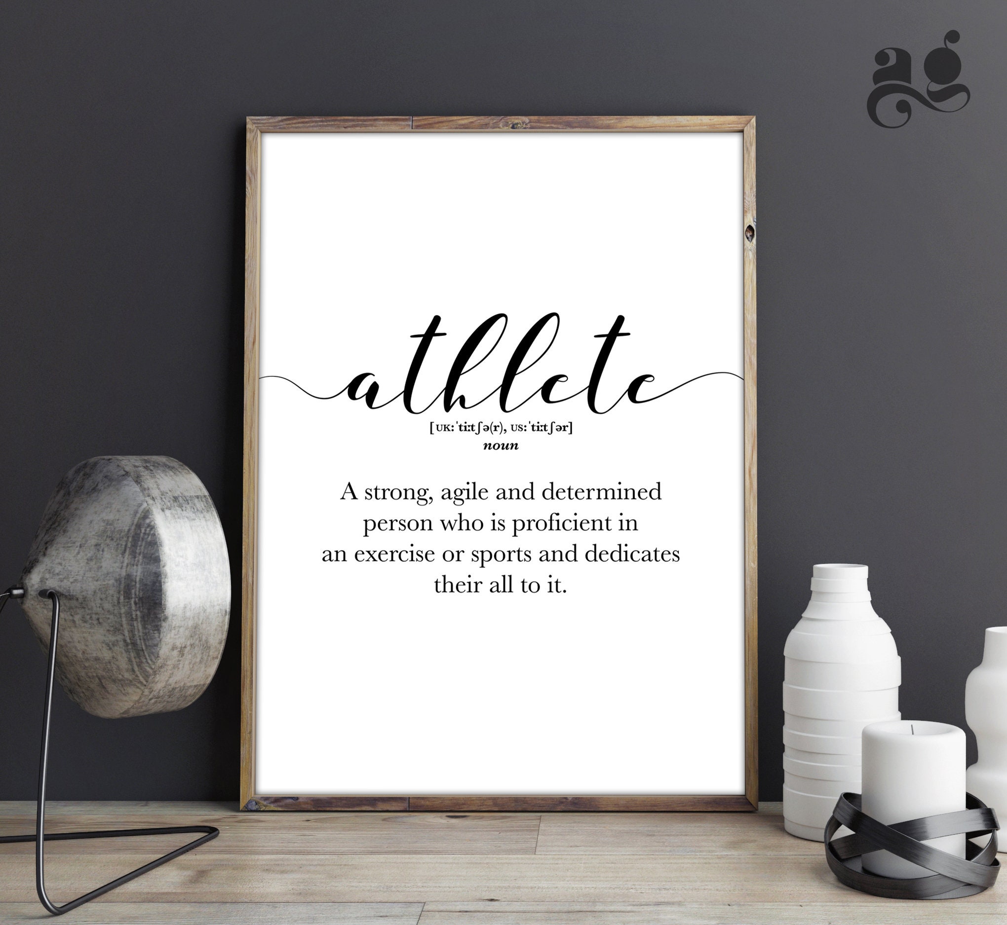 Athlete Definition Wall Art Athlete Gift Ideas Athlete - Etsy