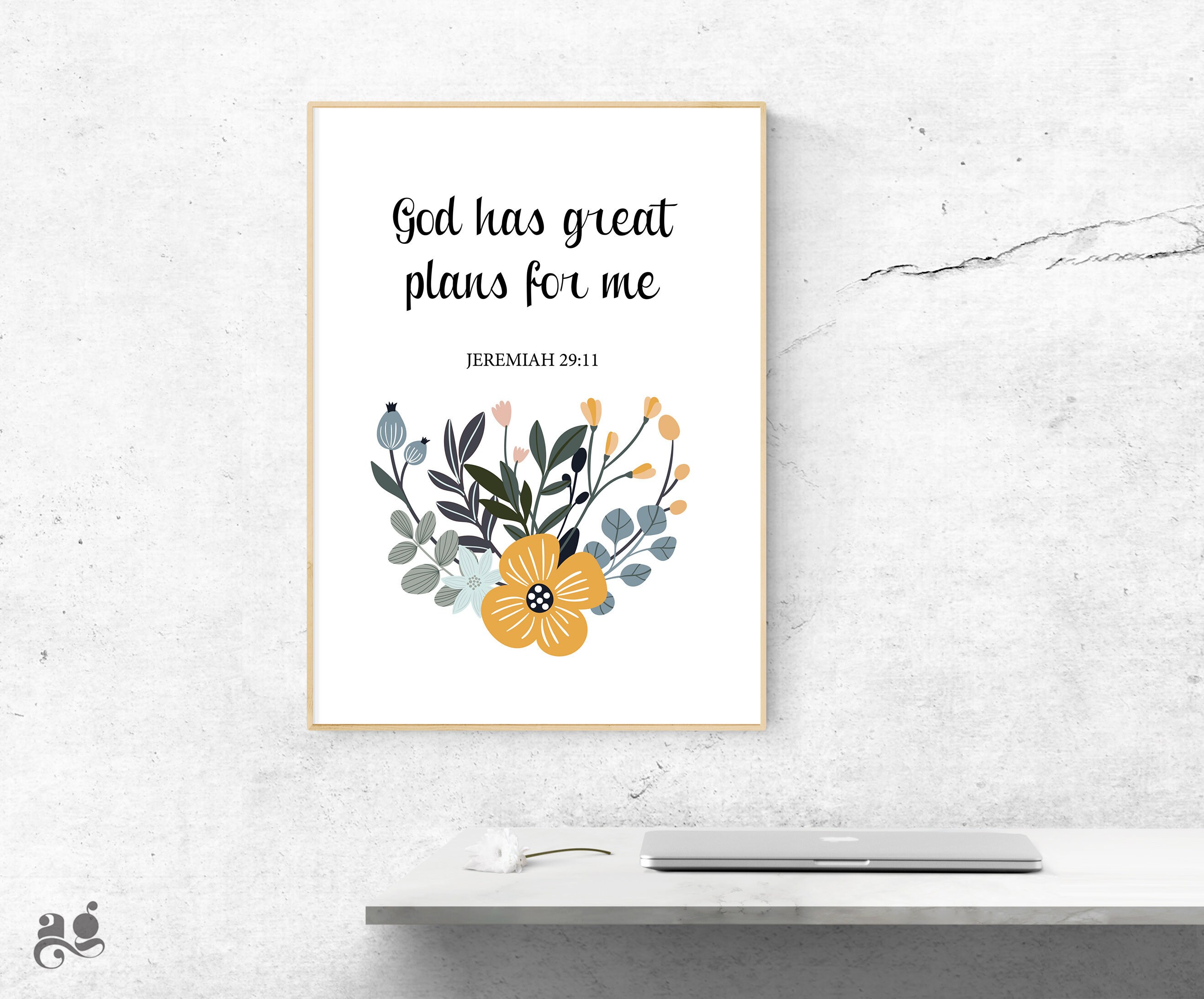 God Has Great Plans for Me Jeremiah 19 11, Christian Gifts, Nursery ...