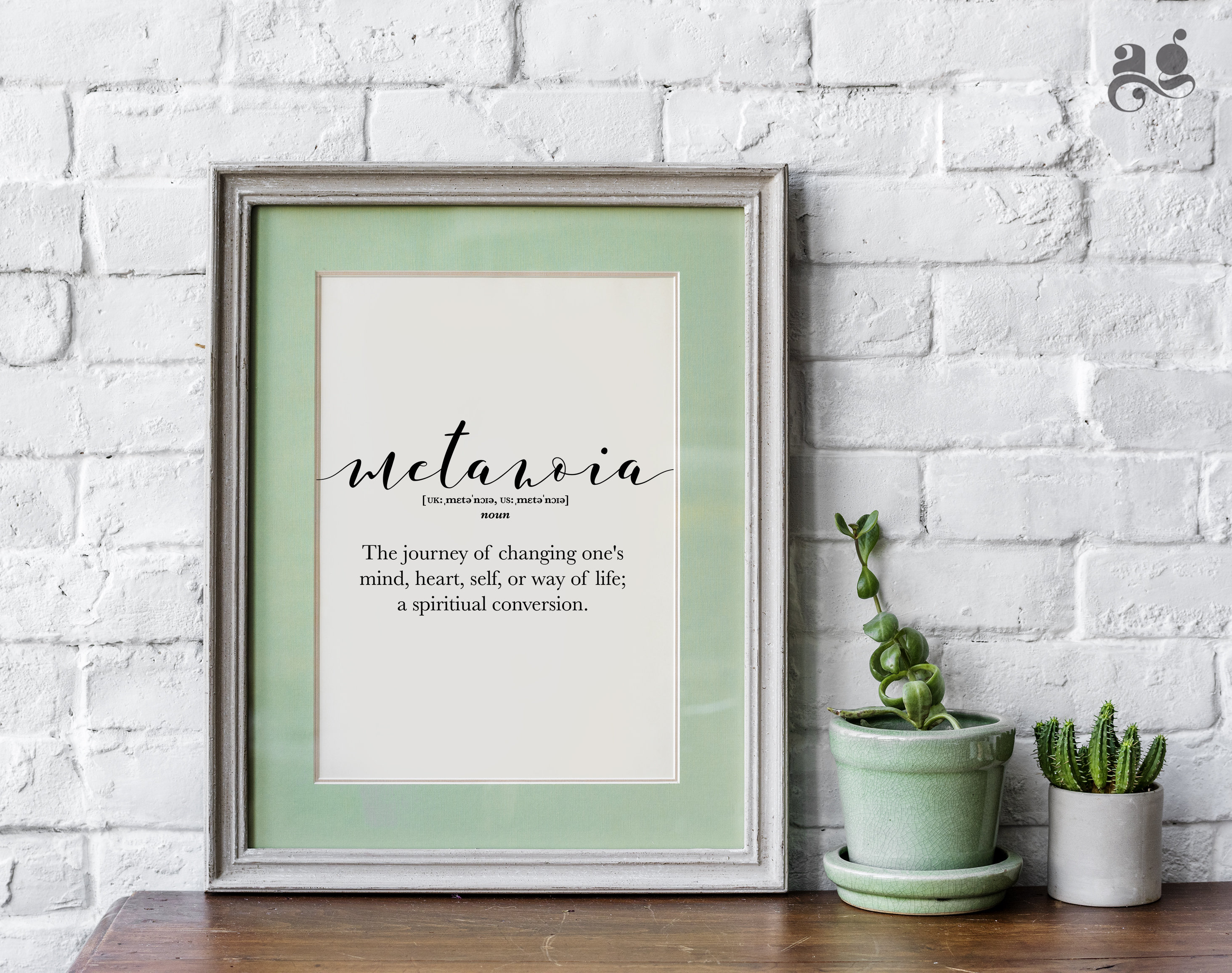 Metanoia Definition Poster Printable Greek Art Decor Greek - Etsy