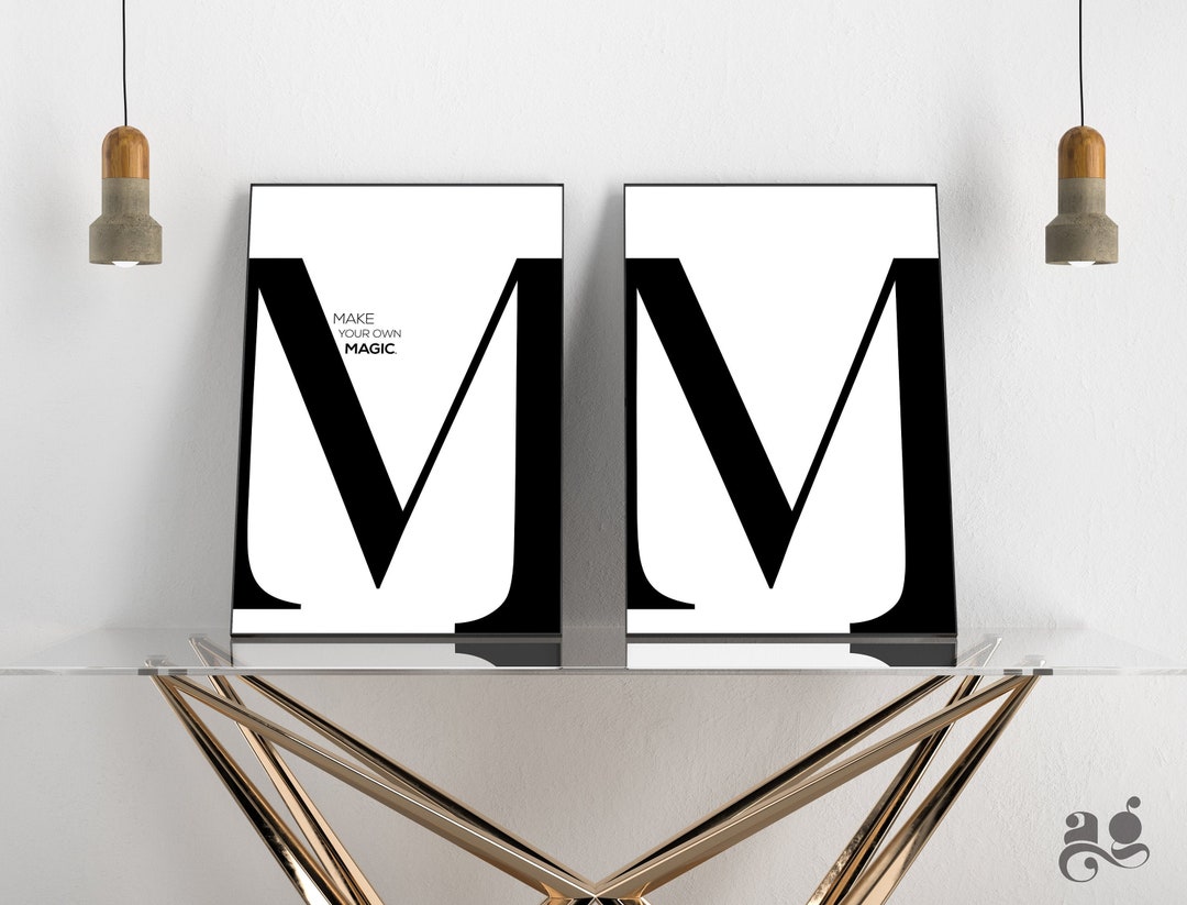 Buy Monogram Letter M Poster Set of 2, Make Your Own Magic Printable ...