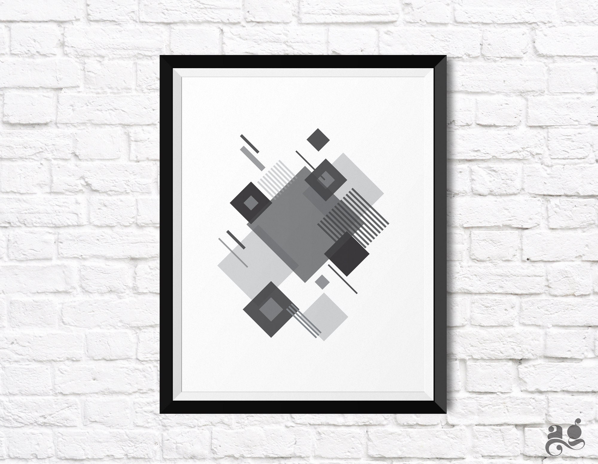 Geometric Wall Art Set of 3 Printables Gallery Wall Set | Etsy