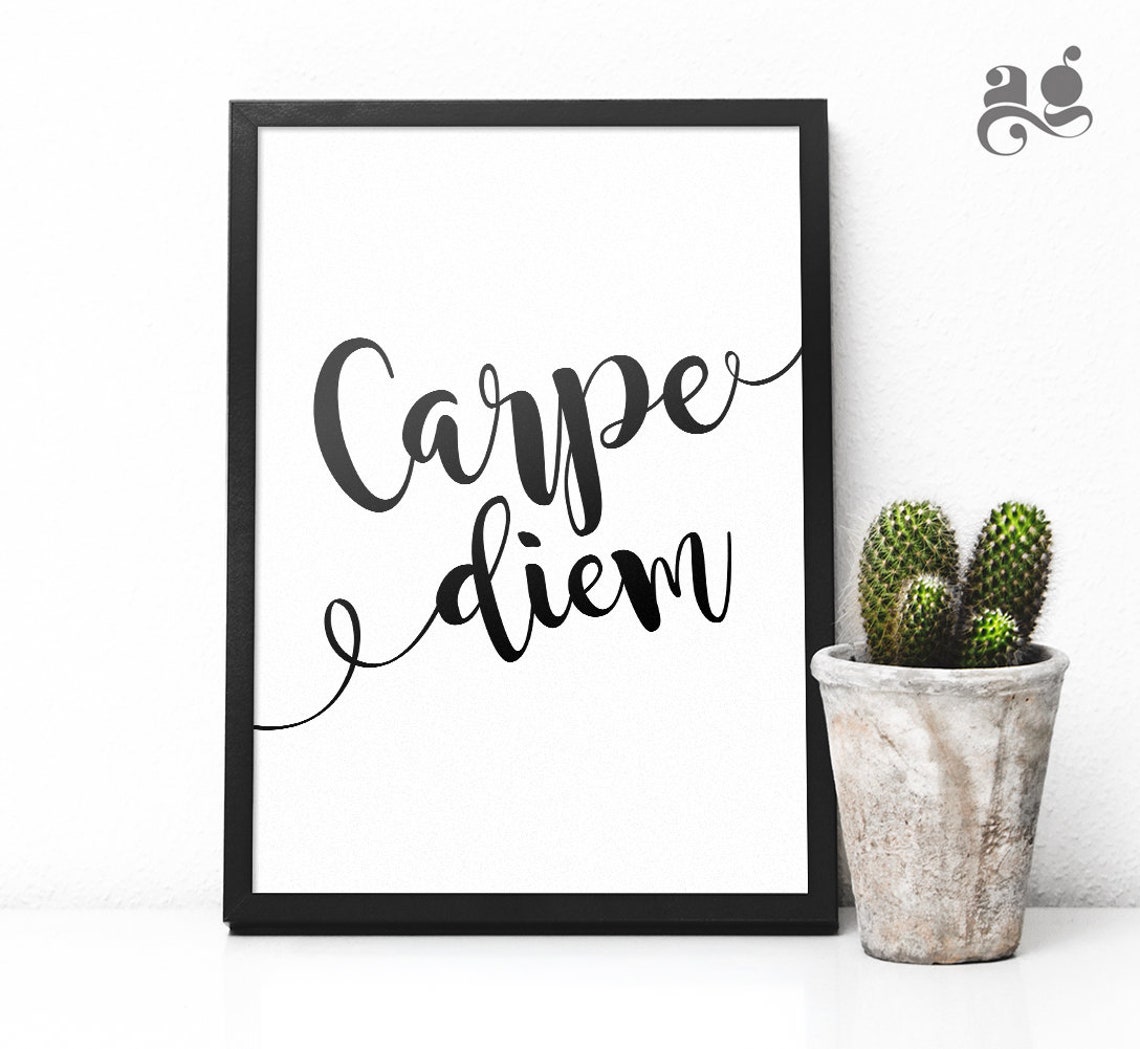 CARPE DIEM POSTER Carpe Diem Sign Inspirational Quote Home - Etsy