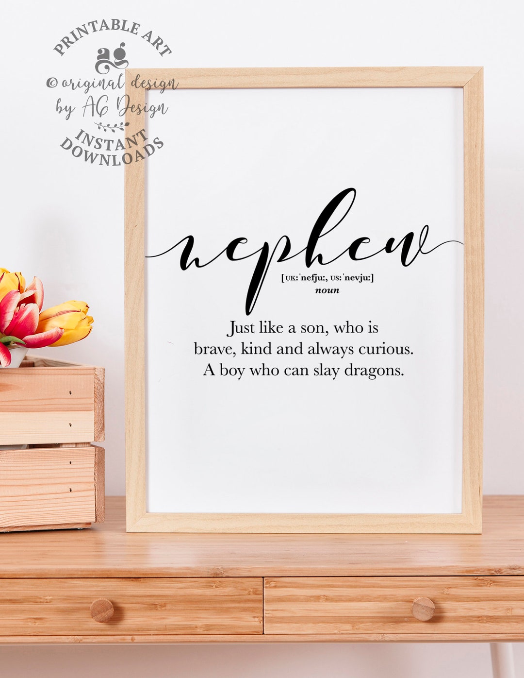 Buy Nephew Definition Prints Printable Word Posters Gift for a Online ...