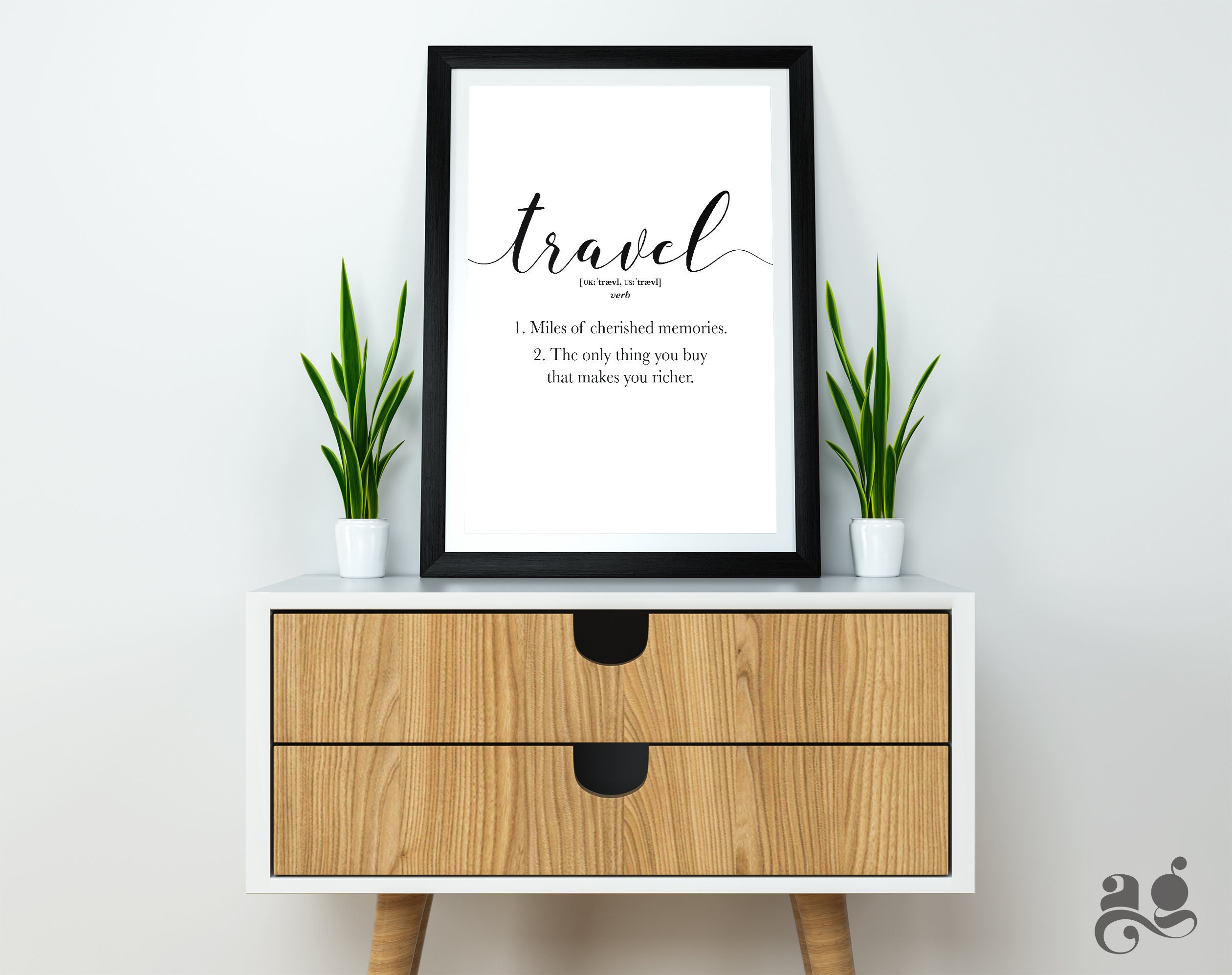 Travel Decor Print, Printable Travel Lover Gift for Friend, Definition ...