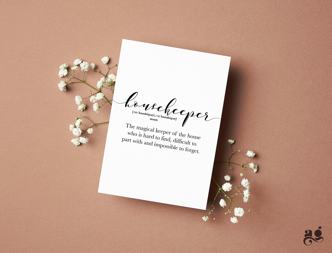 Housekeeper Thank You Card, Housekeeper Appreciation Gifts, Printable ...
