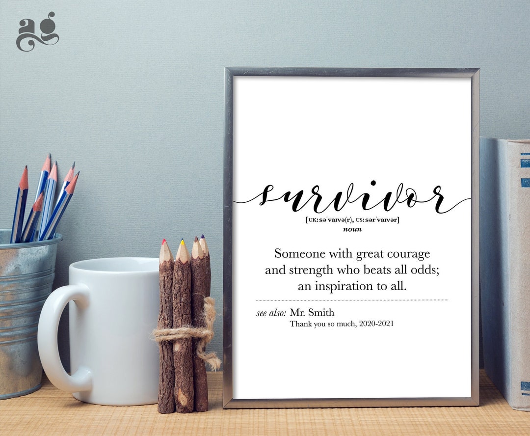 Personalized Survivor Definition Printable, Motivational Warrior ...
