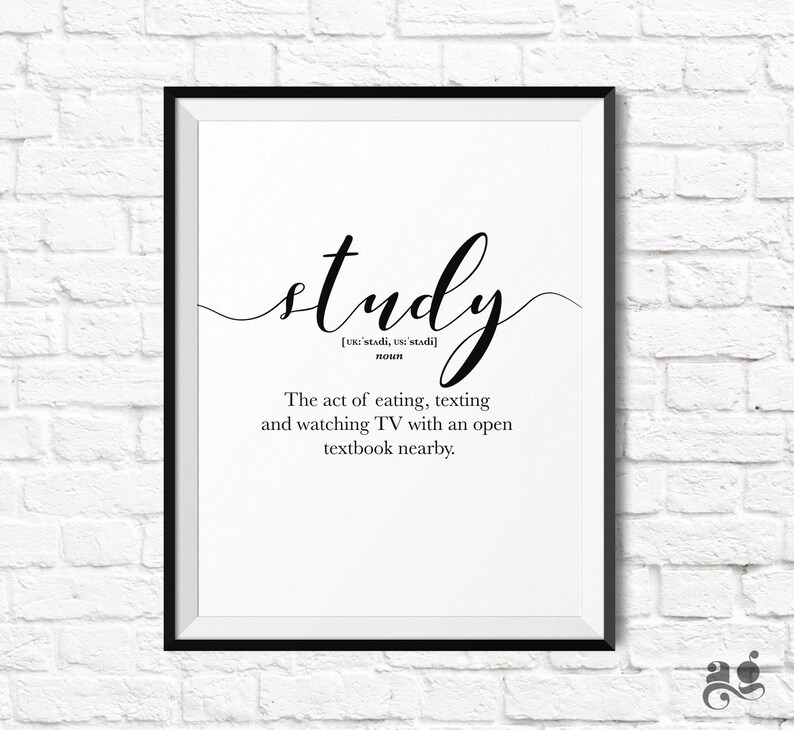 Study Definition Print, Study Room Decor, Study Art, Study Decor, Funny ...