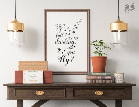 What If I Fall Print PRINTABLE Inspirational Quote Print | Etsy