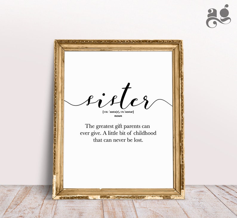 Buy Gifts for Sister, Printable Sister Quote Word Definition Poster ...