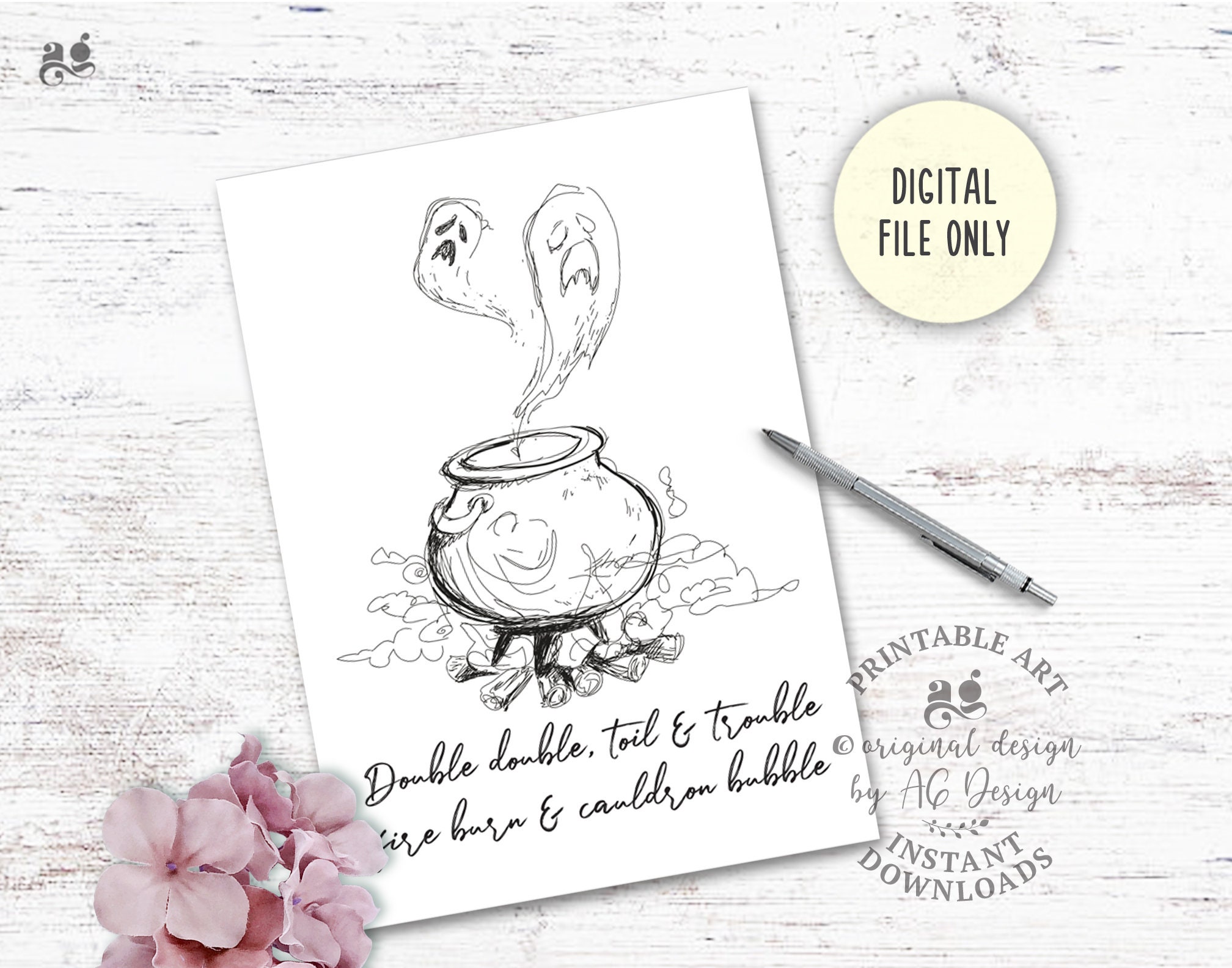 Double Trouble and Cauldron Bubble Unique Halloween - Etsy UK