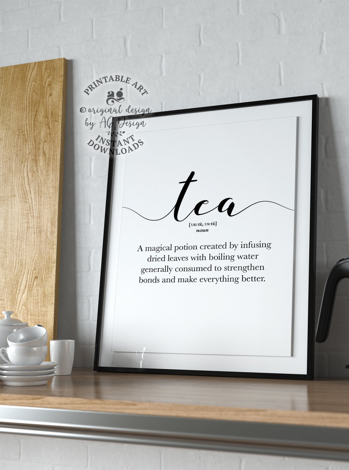 Tea Definition Wall Art Print Kitchen Wall Decor Tea Lover - Etsy UK