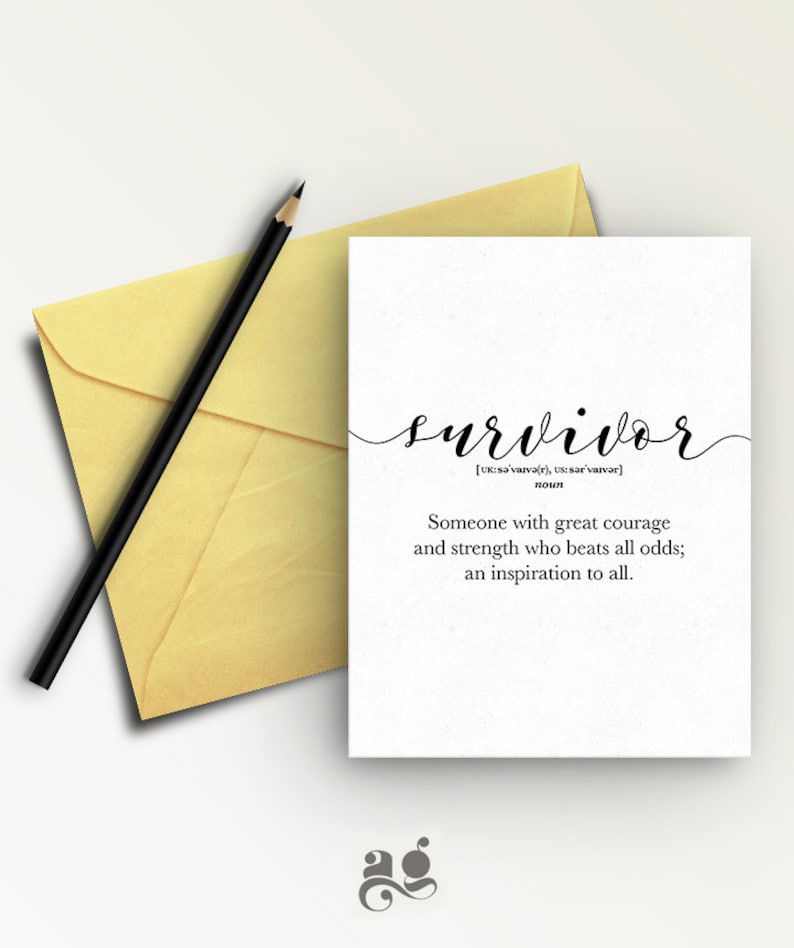Printable Card for Survivor, Cancer Survivor Cards, Surgery Support ...
