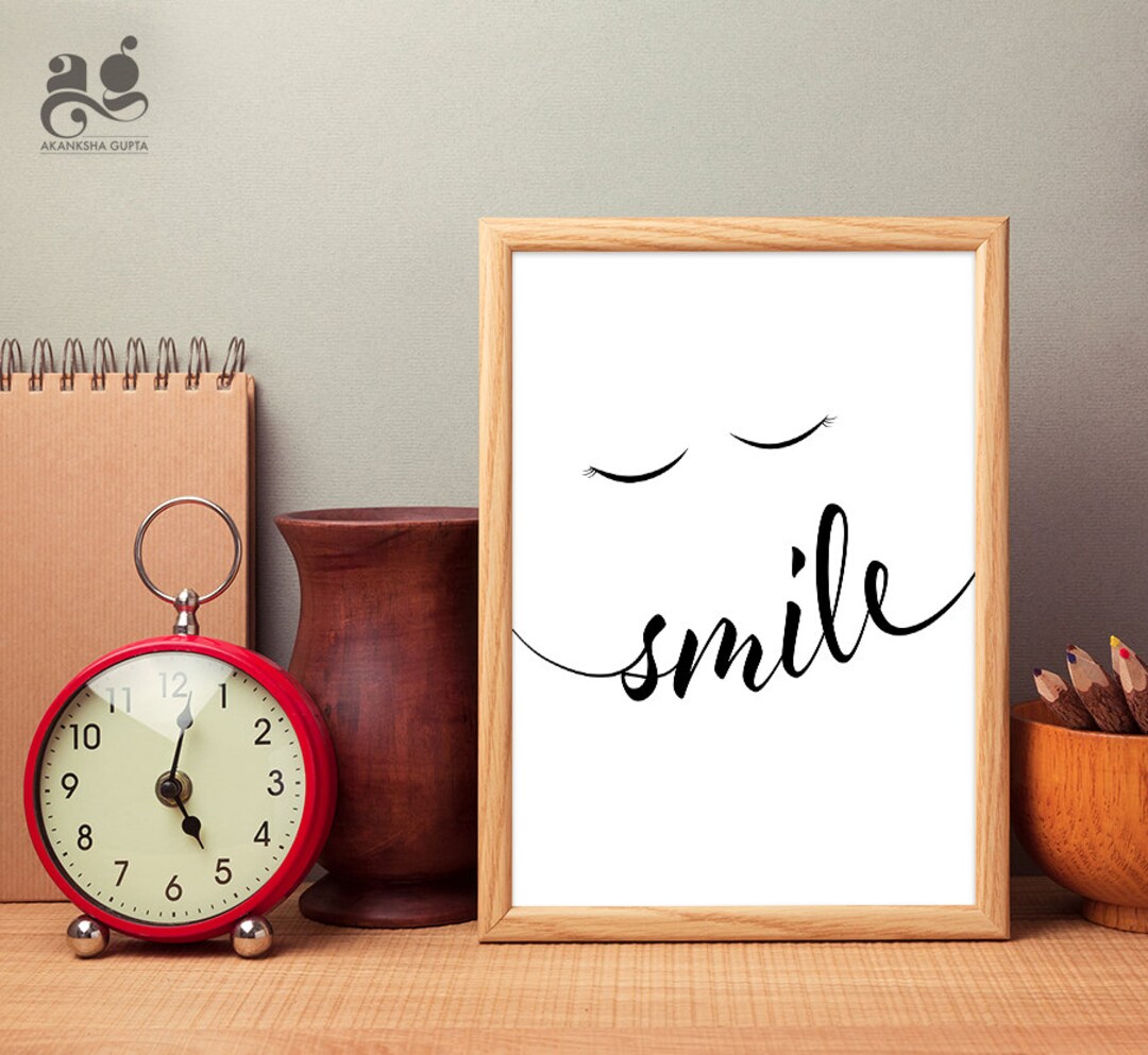 Smile Print for Nursery, Nursery Print, Smile Sign, Motivational Wall ...