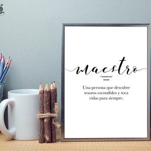 Spanish Teacher Gifts, Printable Maestra Maestro Appreciation Gift ...