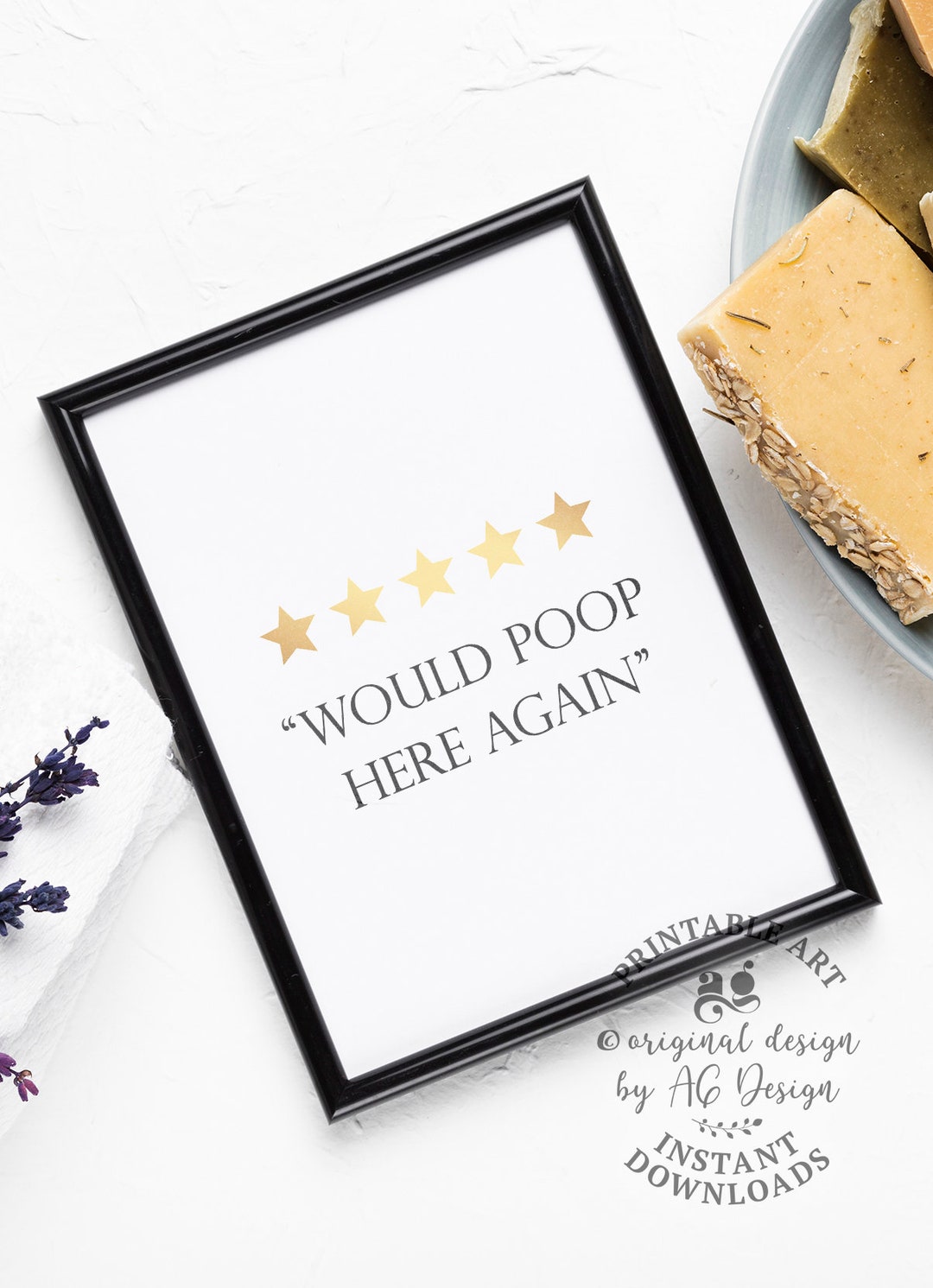 Would Poop Here Again, Funny Bathroom Signs, Poop Powder Room Sign ...