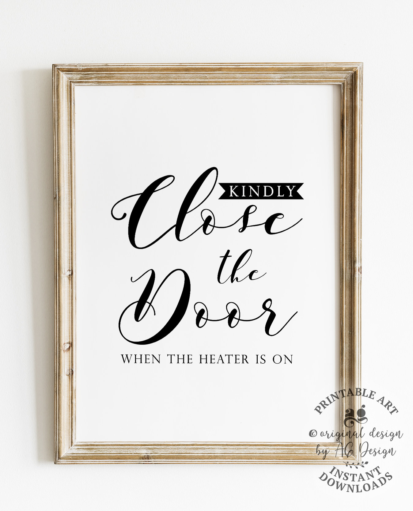 Close the Door Sign, Heater ON Sign, Airbnb House Rules Sign, Printable ...