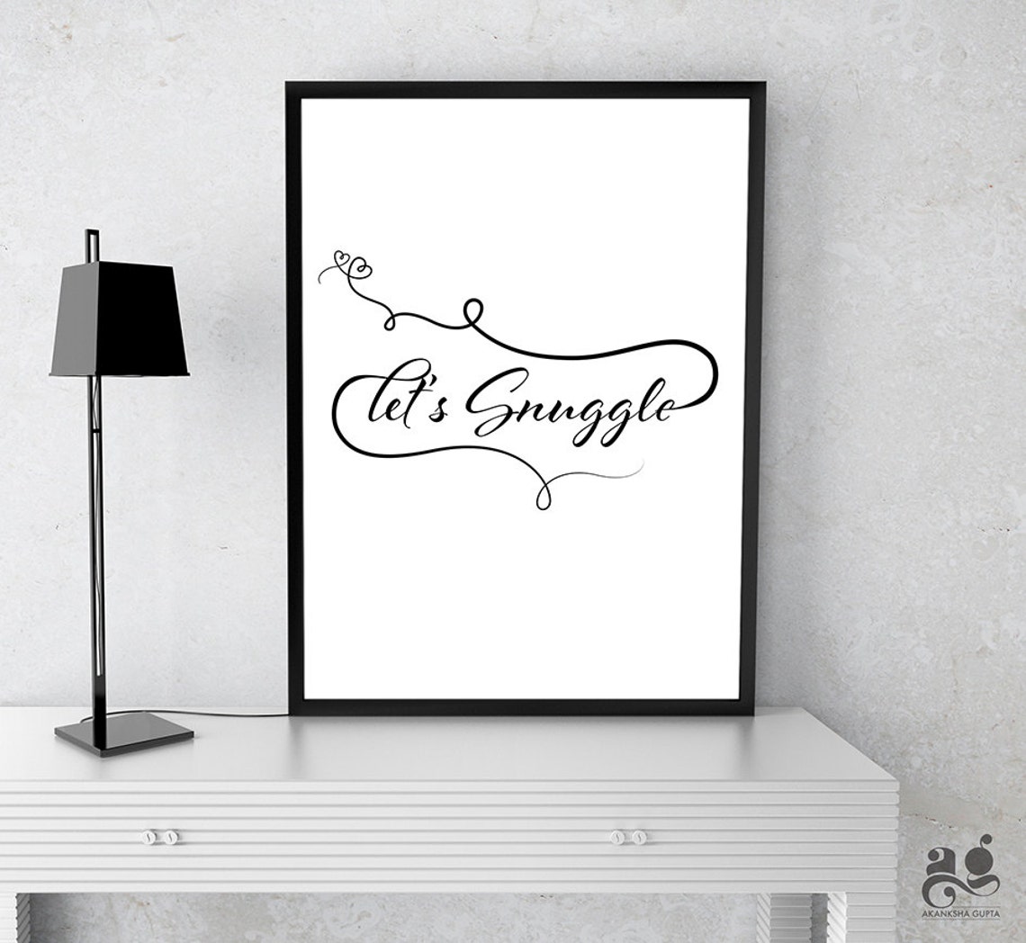 Buy Let's Snuggle Print, Romantic Vday Gift for Husband From Wife ...