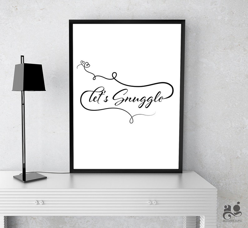 Buy Let's Snuggle Print, Romantic Vday Gift for Husband From Wife ...