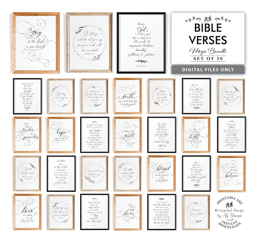 Printable Bible Verses Mega Bundle Set of 30, Bible Signs, Christian ...